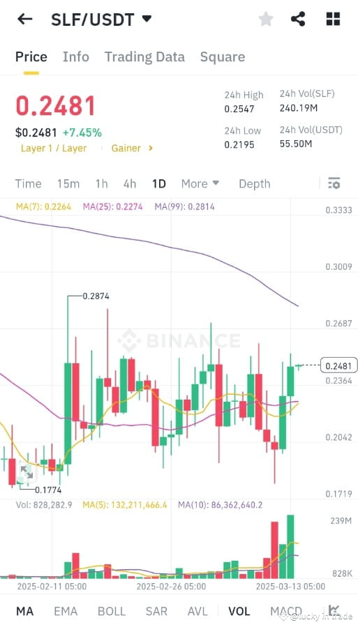 $SLF 🤑🤑🚀🚀 The current $SLF F/USDT price is $0.2481, with | lucky in ...