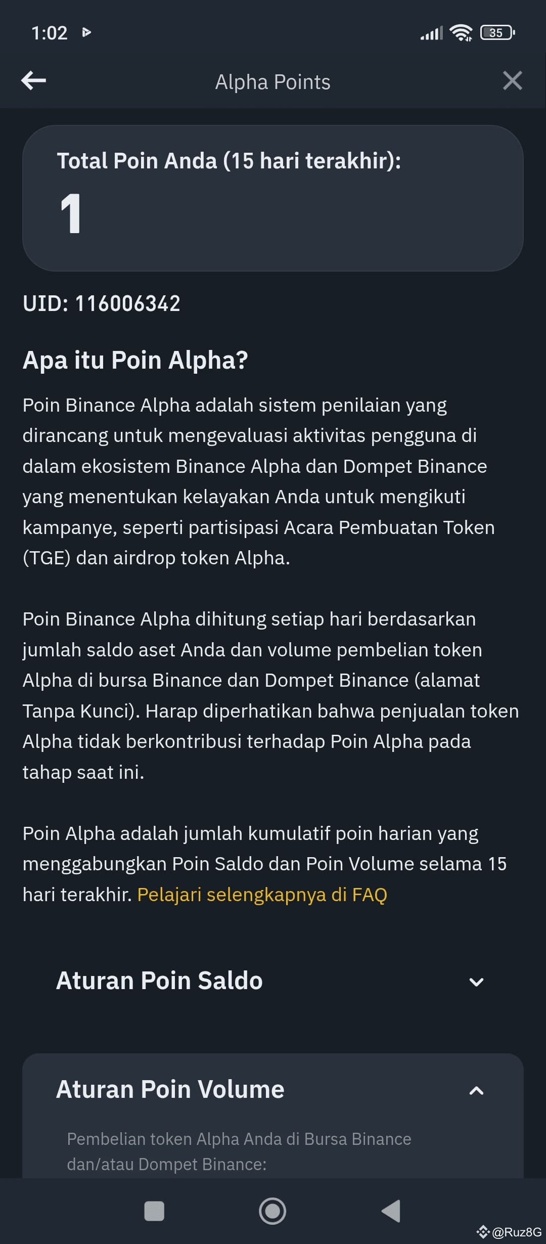 $ALPHA my first alpha point | Ruz8G on Binance Square