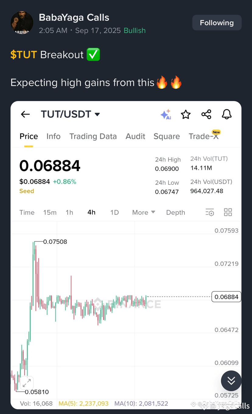 $TUT OMGGGG 😱😱😱😱 Did you follow our $TUT Pomp ??? | yagacalls on ...