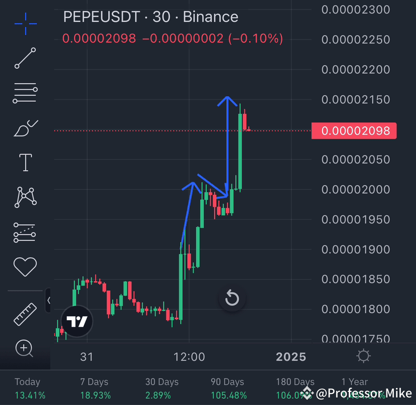 All Time Huge Bull Run in $PEPE /USDT Market! Market Reached | Professor Mike on Binance Square