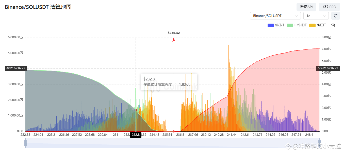 #coinank Binance/SOLUSDT liquidation map data shows: When | 冲锋鸭的小青蛙 on ...