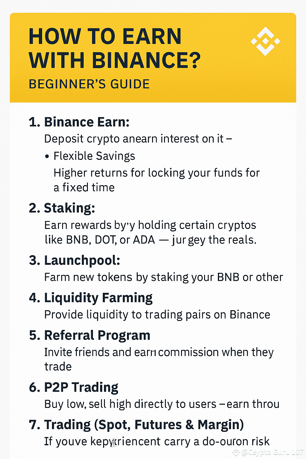 How to Earn with Binance? | Beginner's Guide Binance is not | Crypto Guru 107 on Binance Square