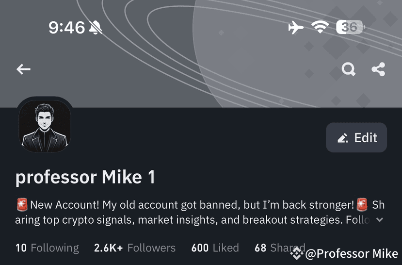 Follow my New binance square Account @Professor Mike Officia | Professor Mike on Binance Square