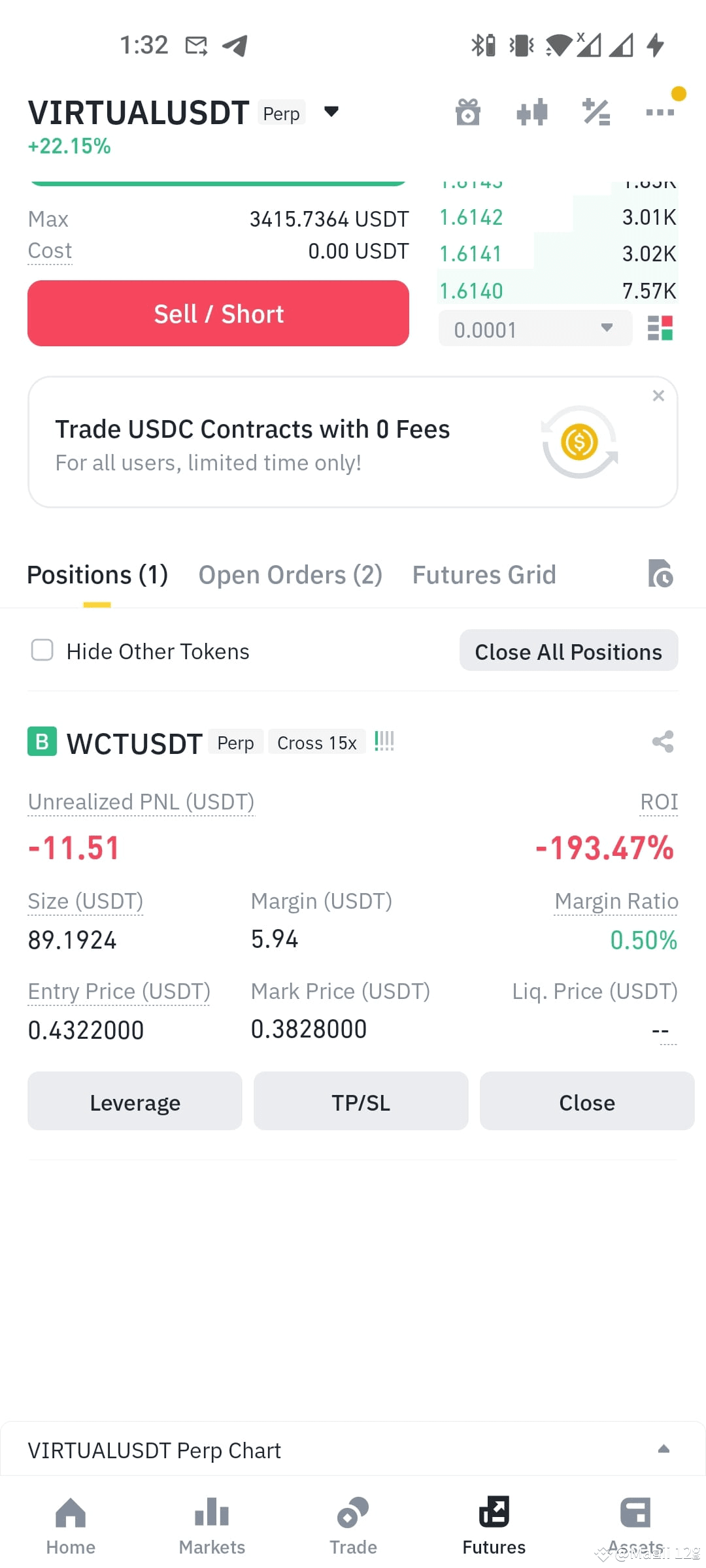 why this is stuck $WCT 😭 and not showing liquidation Price | Earn With Manii on Binance Square