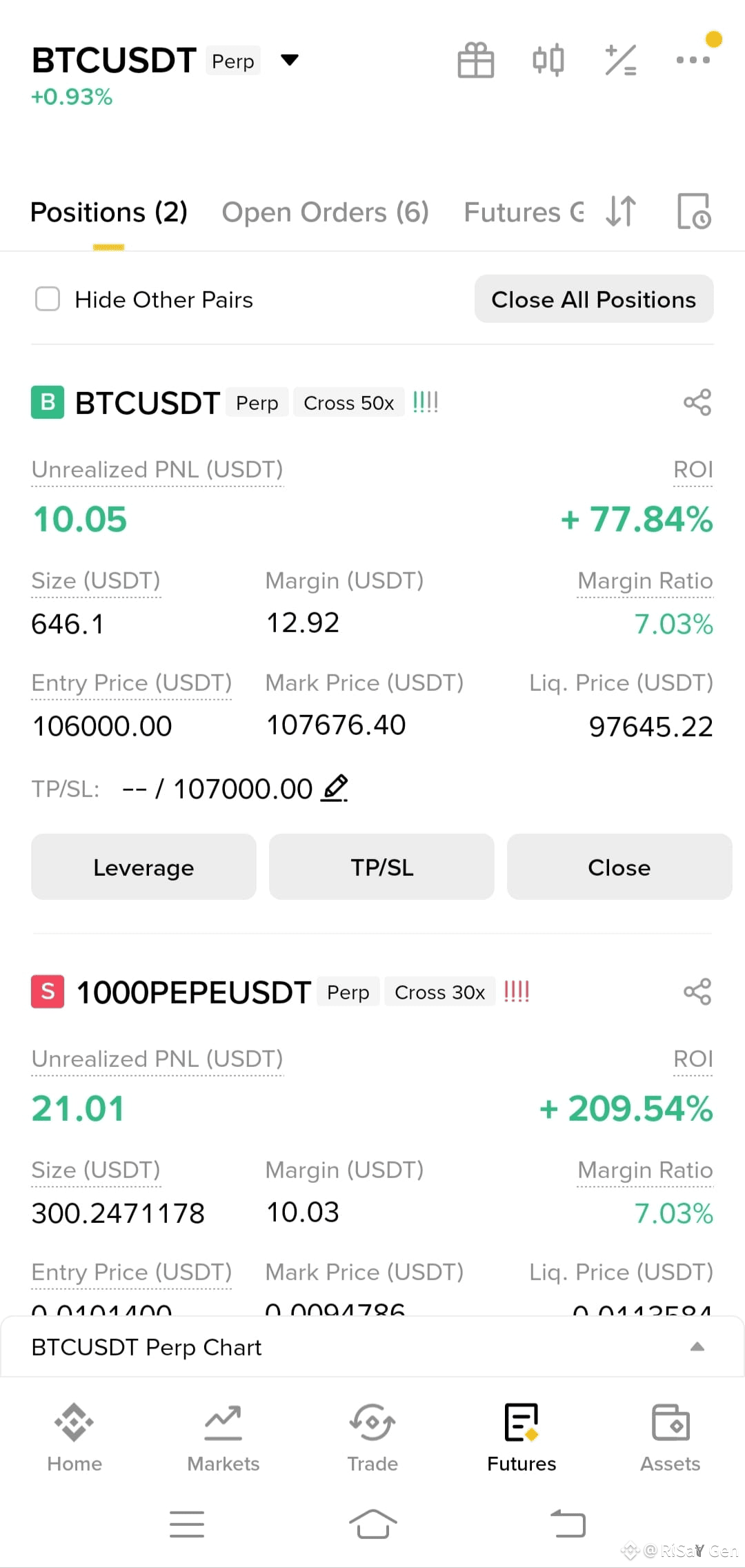 #BTCUSDT #1000PEPEUSDT now running profit | RiSaY Gen on Binance Square
