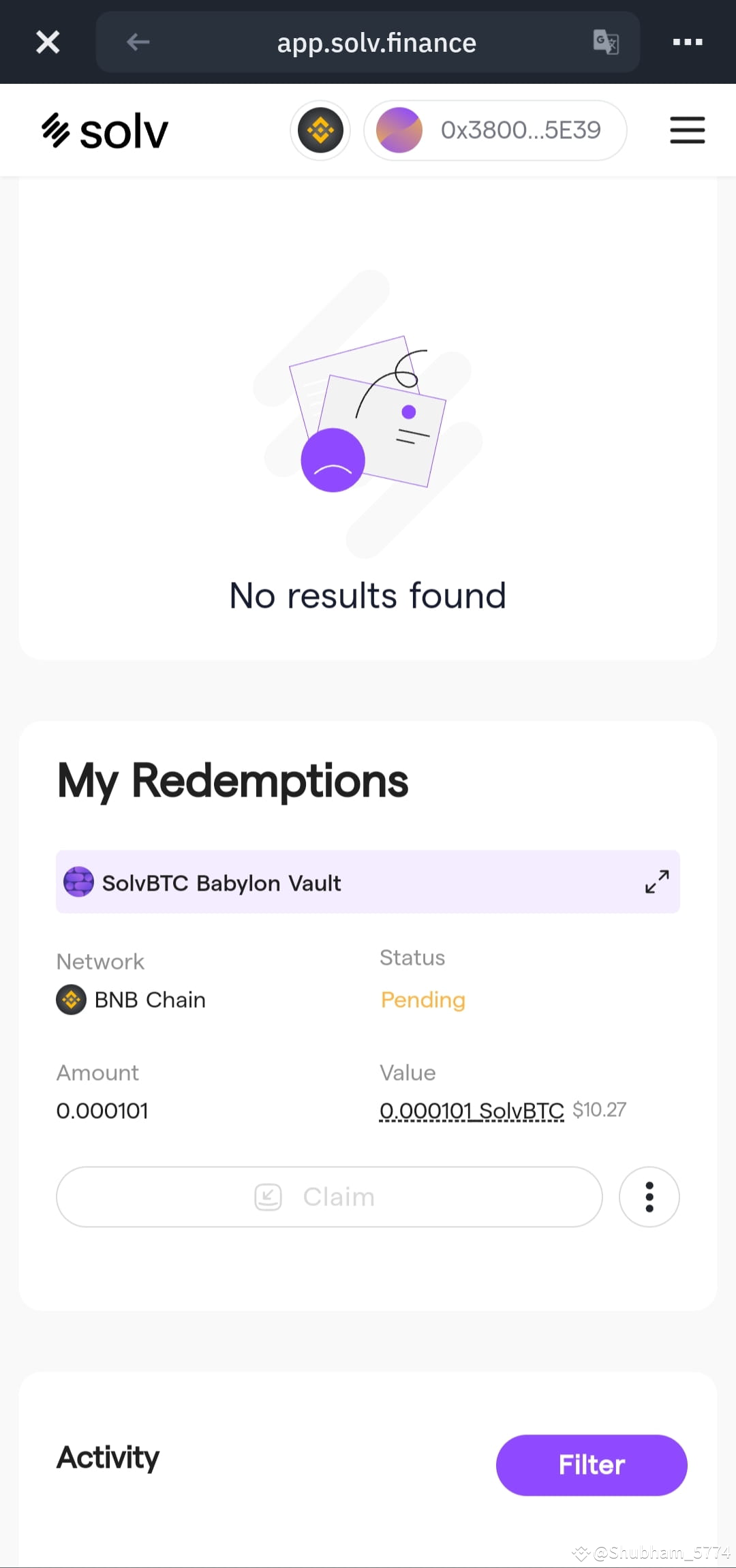 hello friends, Today redeem my stake BTC on Solv Protocol. | Shubham ...