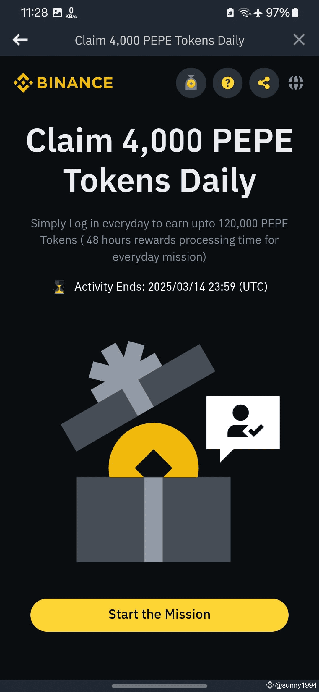 Hello friend's Did you claim your free 4000 $PEPE and 3000 | sunny1994 on Binance Square