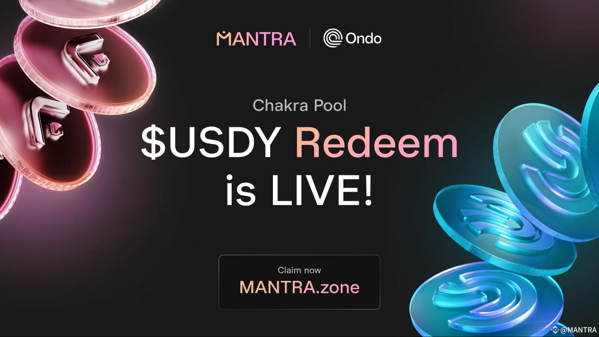 🕉Chakra Pool participants can now redeem their $USDY alloca | MANTRA on ...