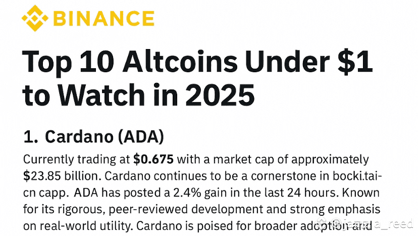 4 Altcoins Under $1 That Could Explode in 2025 💥🚀 | Z O Y A on Binance Square