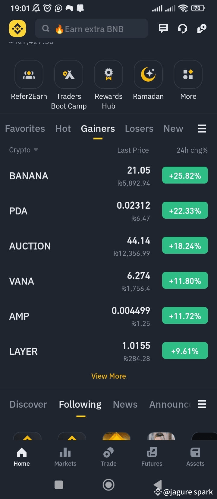 The market is heating up, and #BANANA , #PDA , and #AUCTION | Cryptosparks870747719 on Binance ...