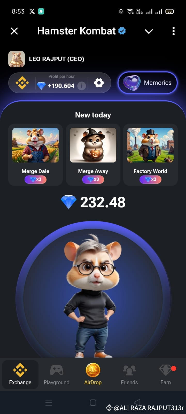 Love Hamster Kombat project.... hopefully best .....$BTC $XR | ALI RAZA RAJPUT313r on Binance Square