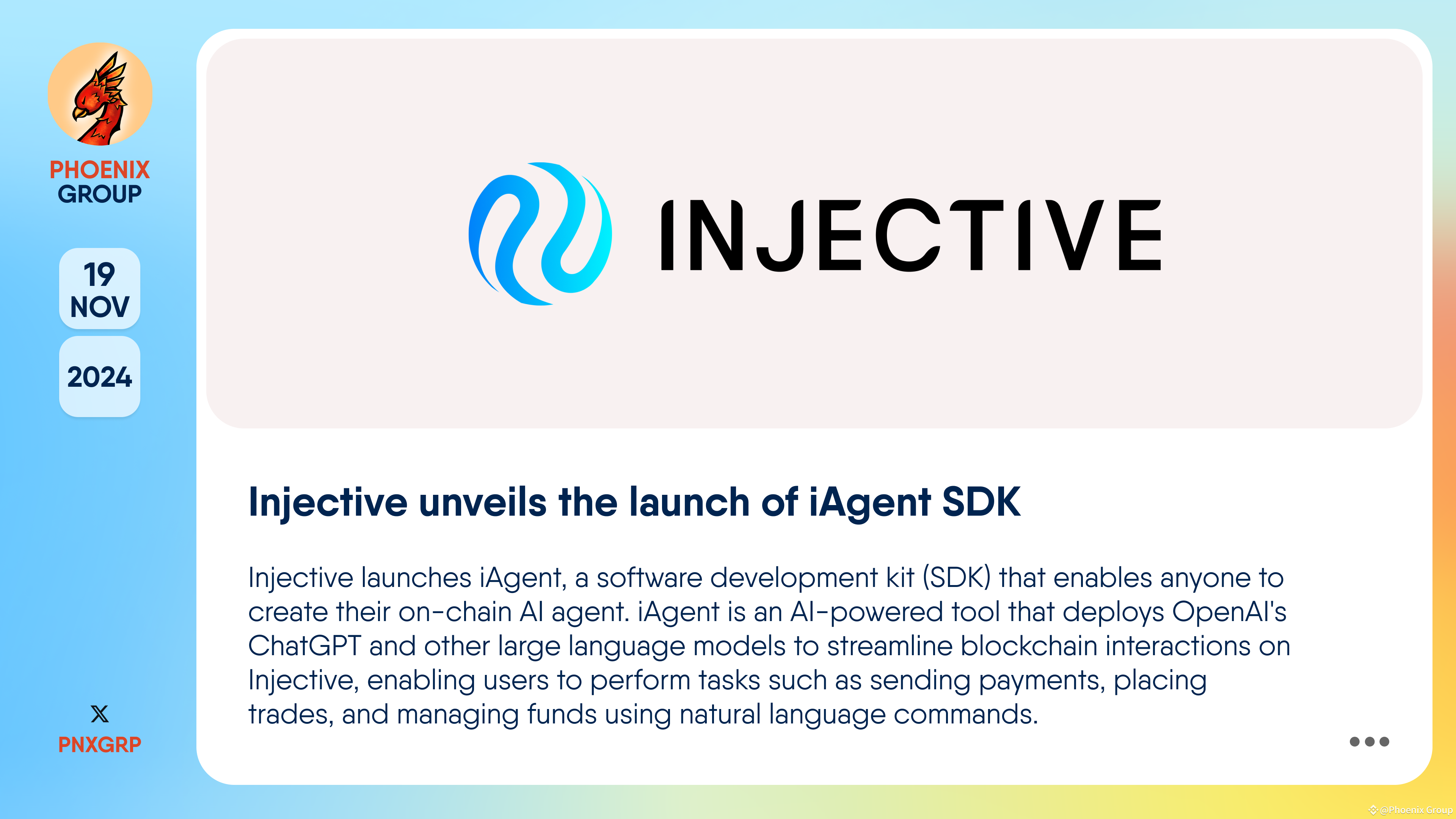 Injective unveils the launch of iAgent SDK #Injective laun | Phoenix Group on Binance Square