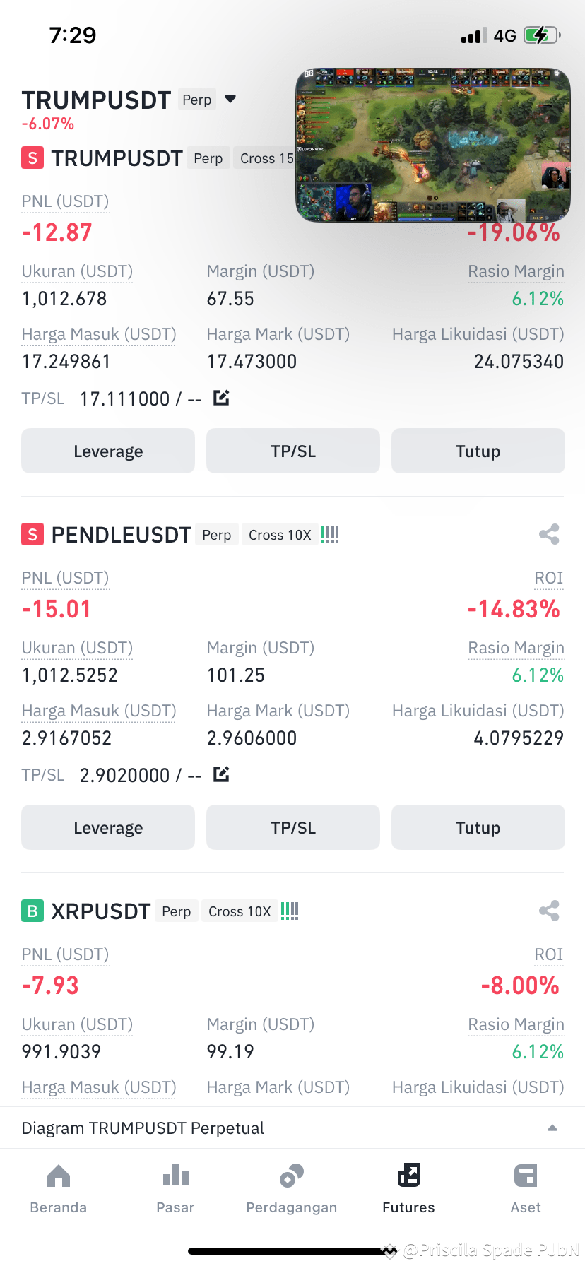 what should i do?? hold or close it $PENDLE $XRP $TRUMP | Priscila ...