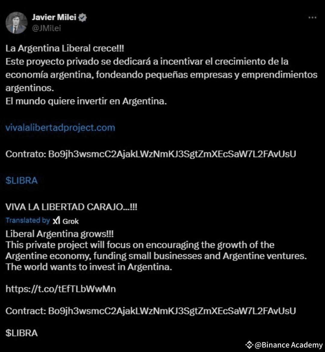 LIBRA Token Crashes Following Javier Milei Endorsement | Binance ...