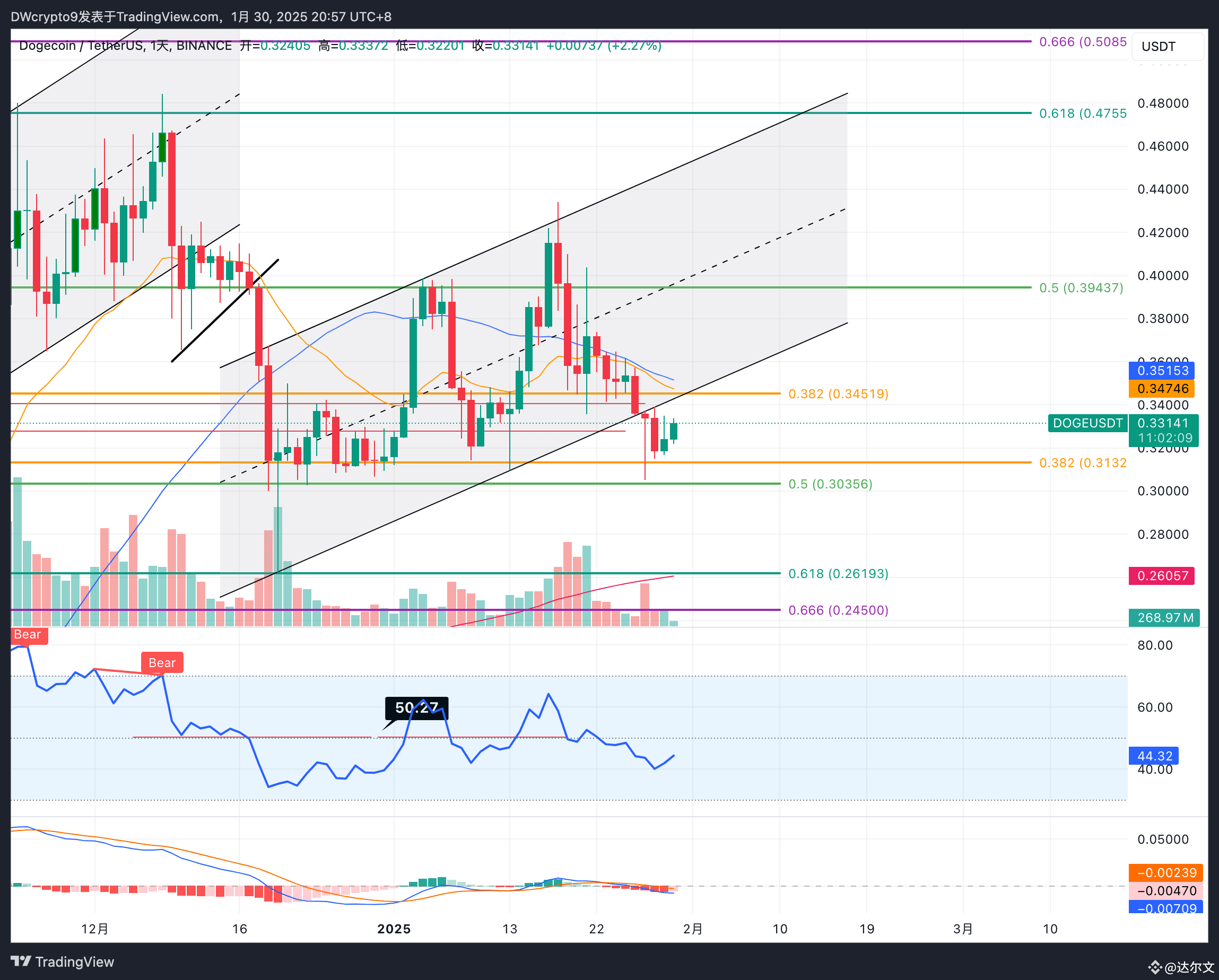 $DOGE DOGE Price Analysis Dogecoin has been a bit playful | 达尔文 on ...