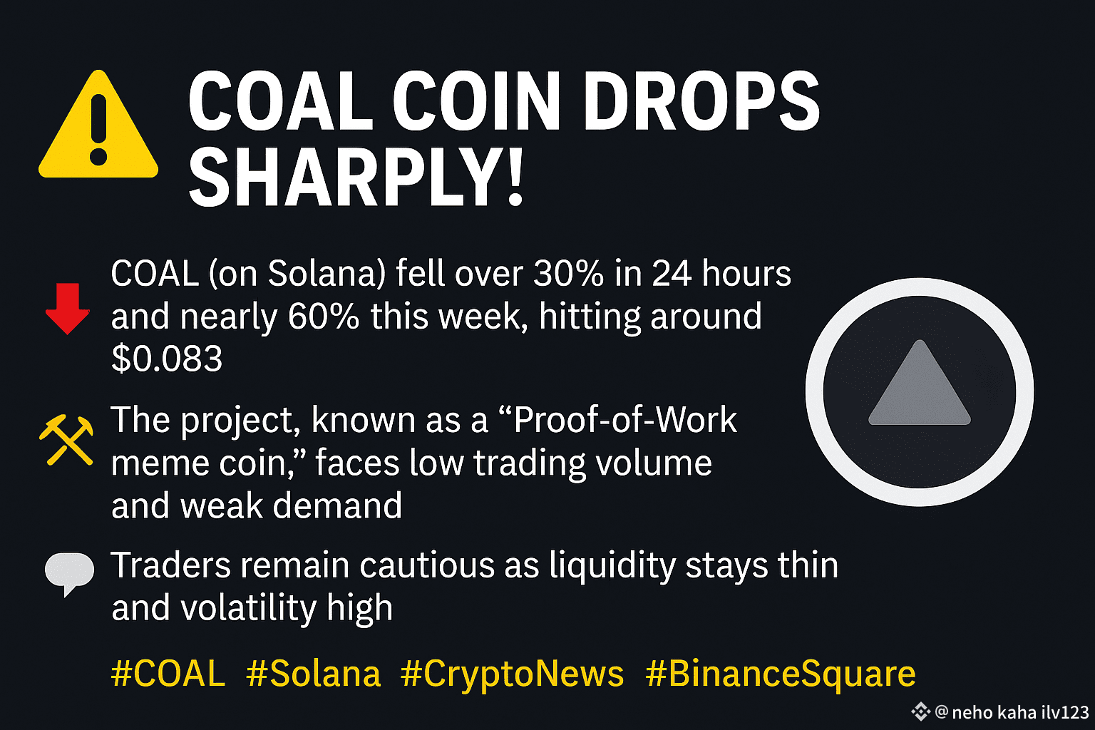 🚨 ¡El COAL Coin cae drásticamente! 📉 $COAI (en Solana) c | neho kaha ...