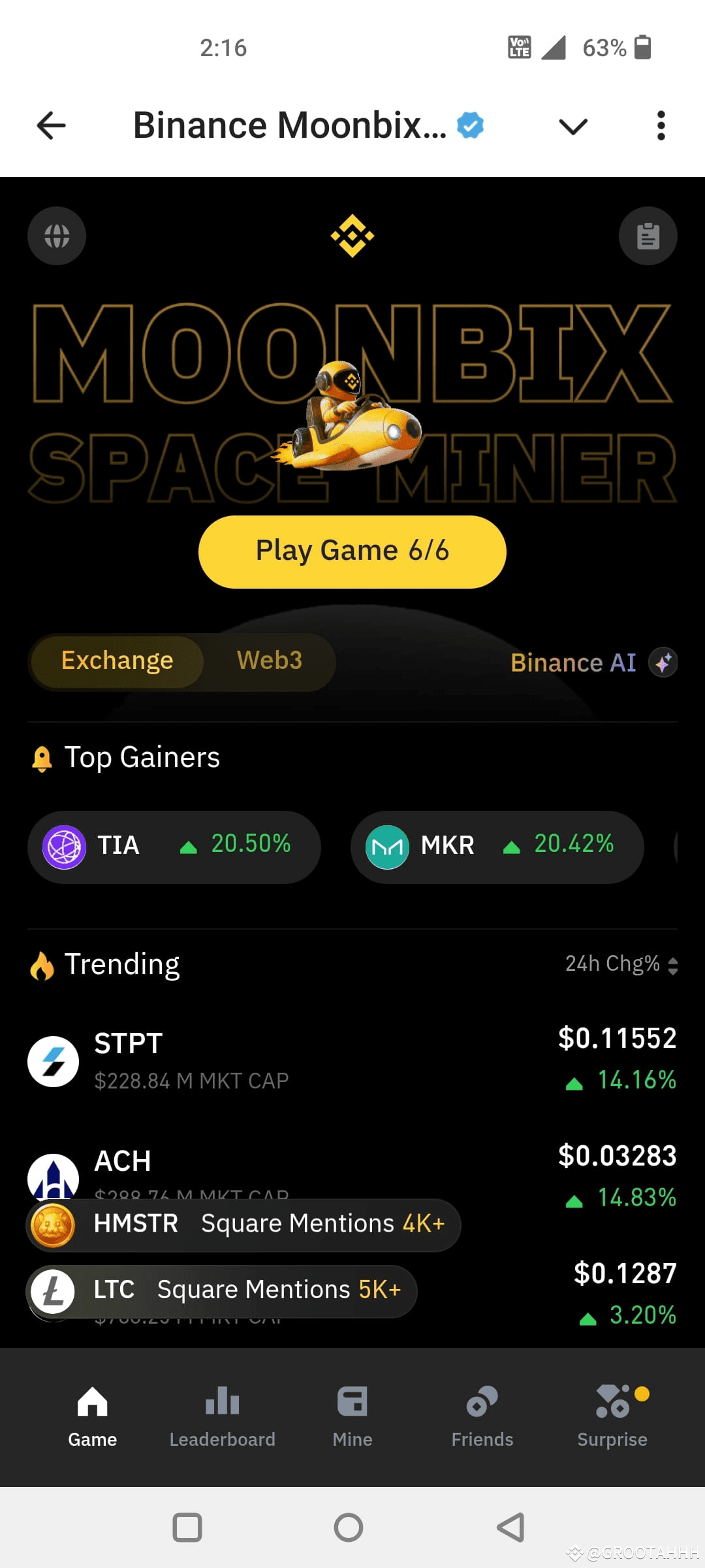 OFFICIAL BINANCE #moonbix SPACE MINER TELEGRAM BOT https: | GROOTAHHH ...