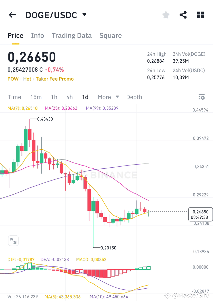 I see a good entry point for $DOGE ! Daily chart looking goo ...