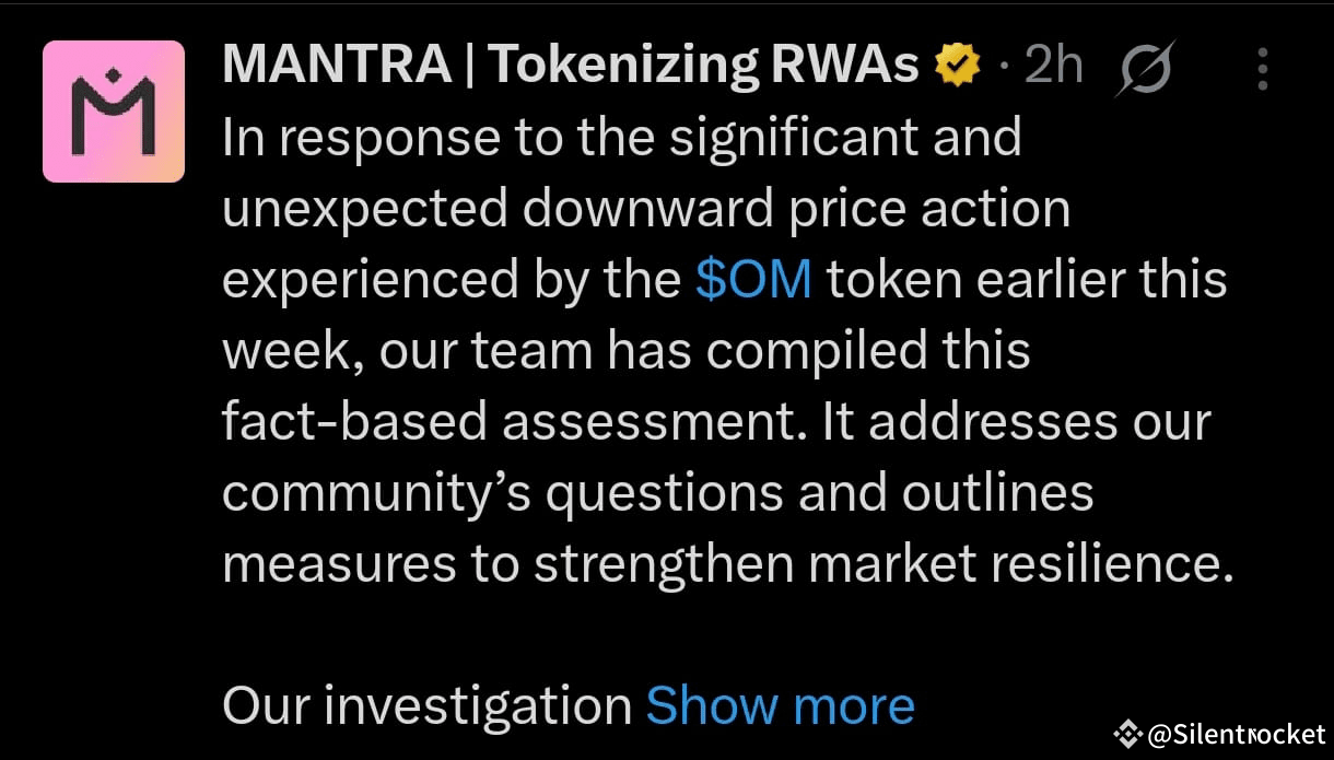 $OM Token Crash – MANTRA Finally Speaks Up! 📣🥴 Hey frens | Silentrocket on Binance Square