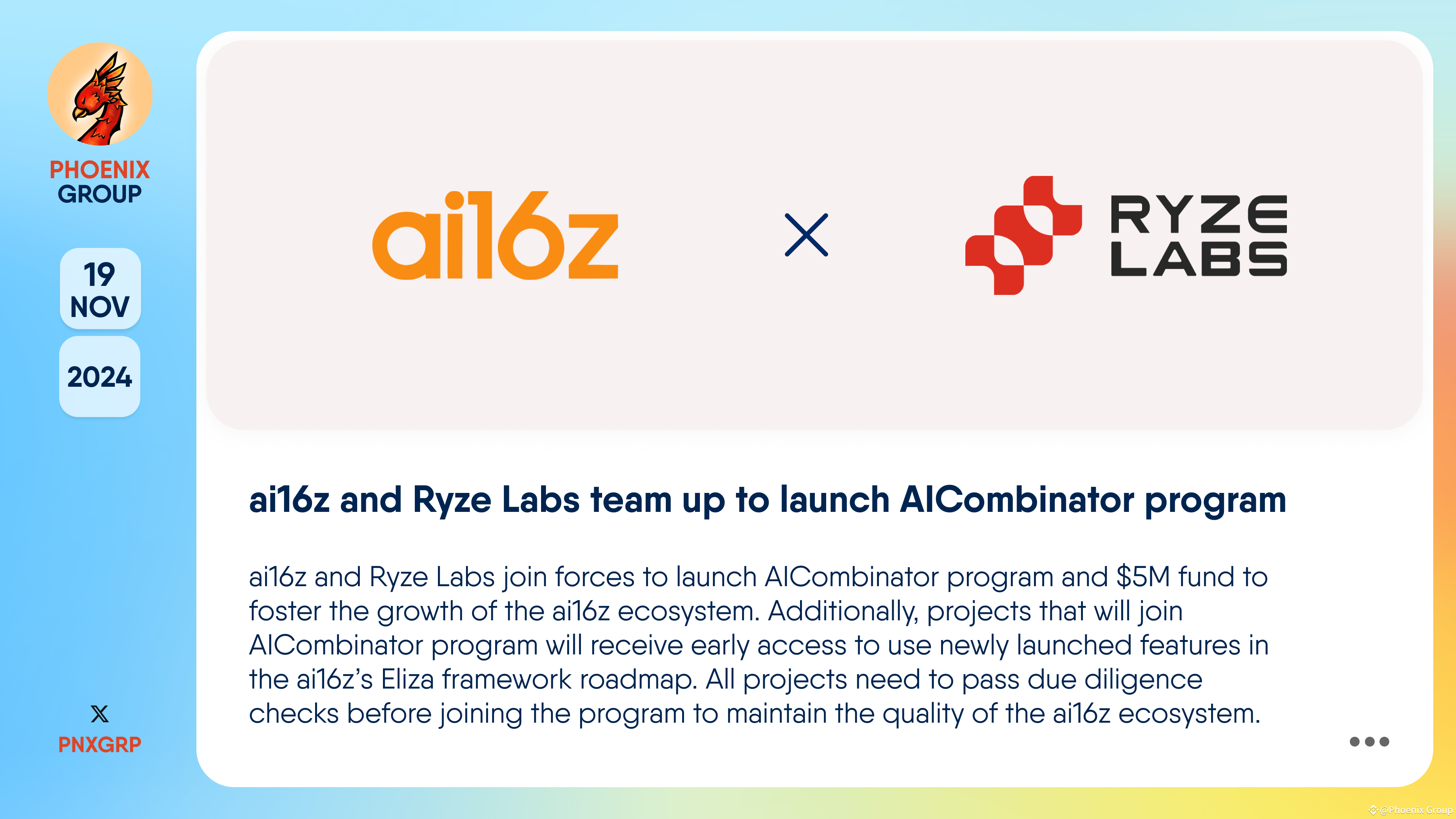 ai16z and Ryze Labs team up to launch AICombinator program | Phoenix ...