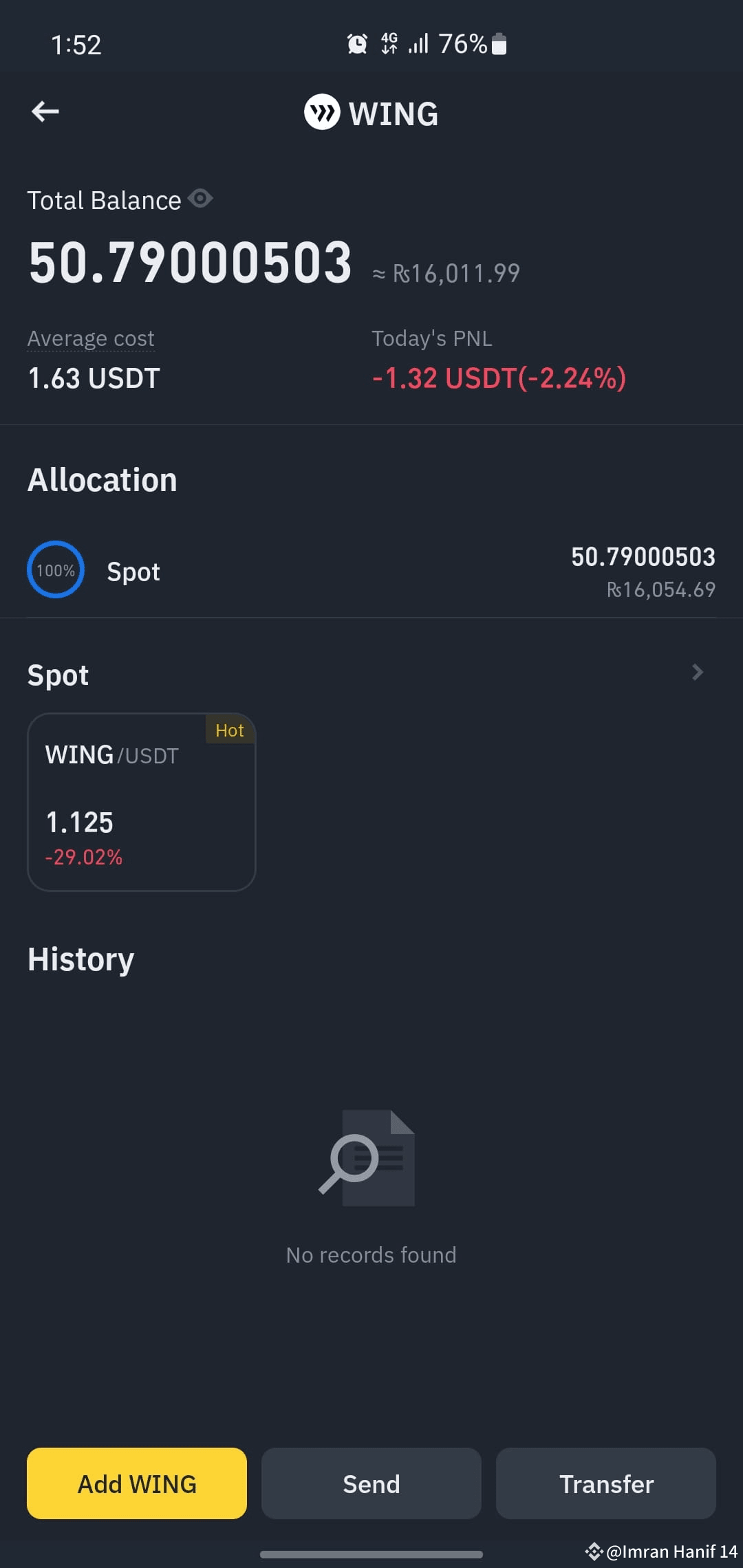 $WING by predictions of users i boight 50 coins at price 2. | Imran ...