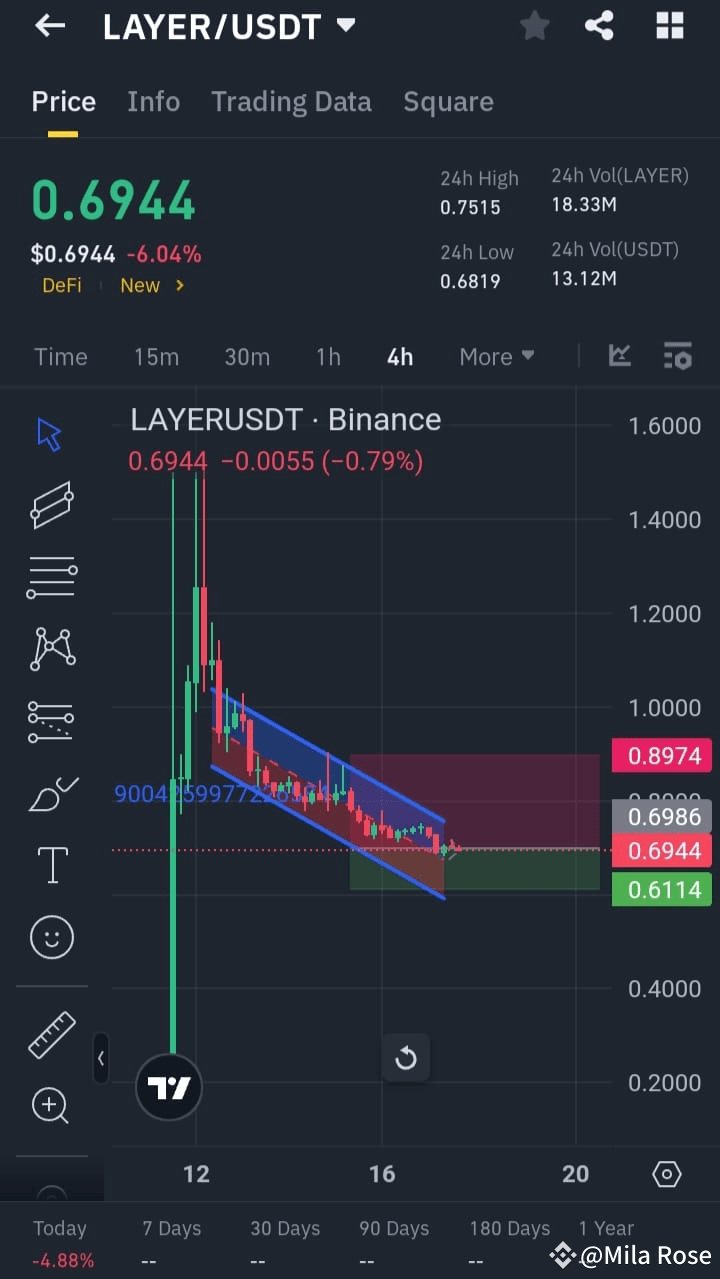 $LAYER /USDT Short Trade Setup:💯🔥 Market Insight: $LAYE | Mila Rose on Binance Square