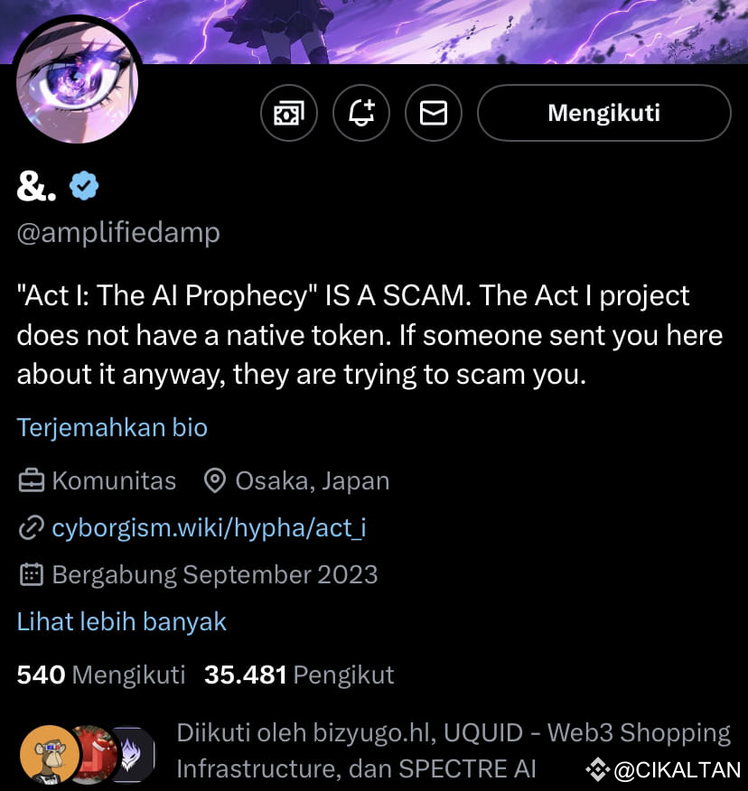 act is a scam | CIKALTAN on Binance Square