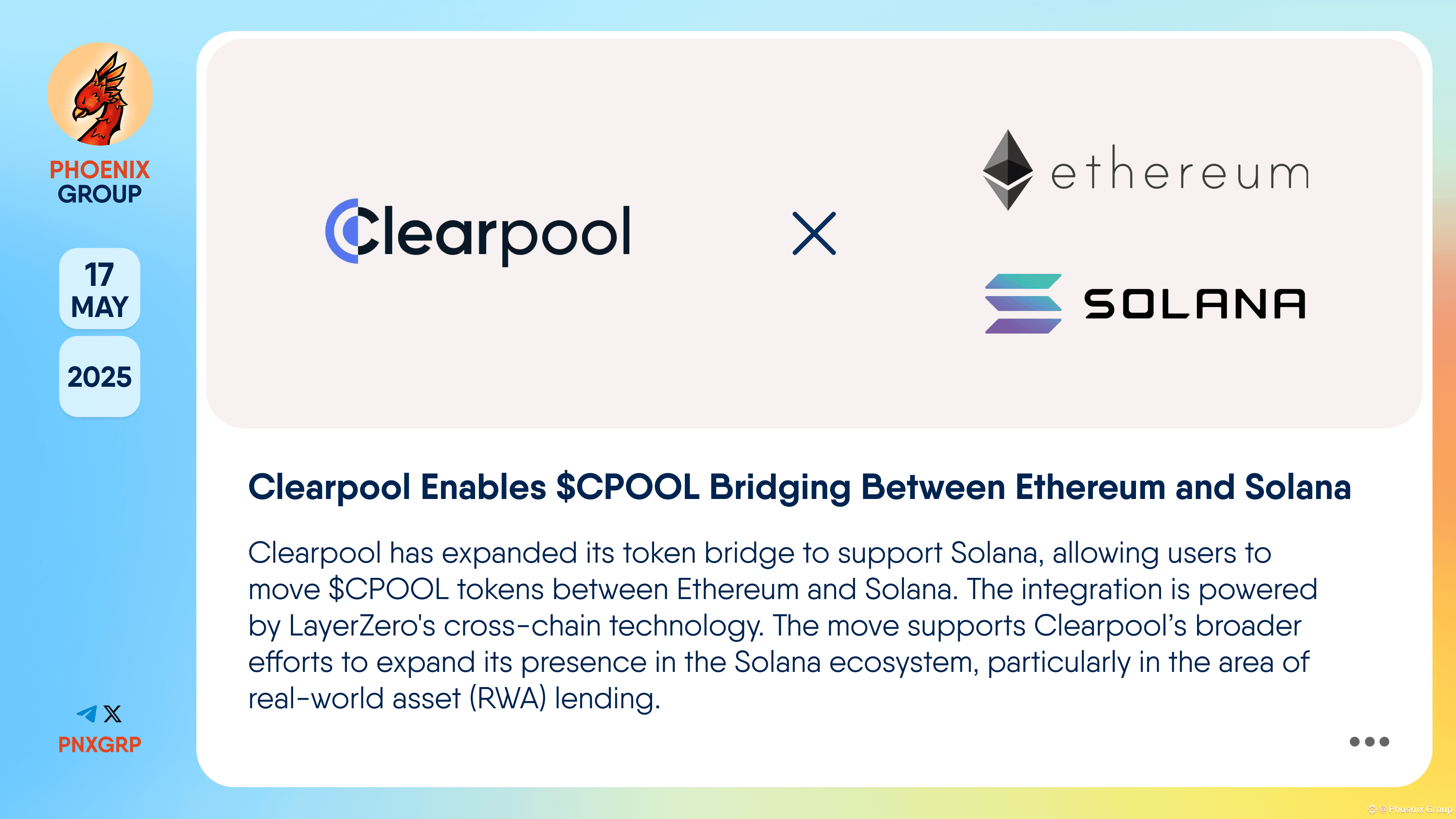 Clearpool Enables $CPOOL Bridging Between Ethereum and | Phoenix Group on Binance Square