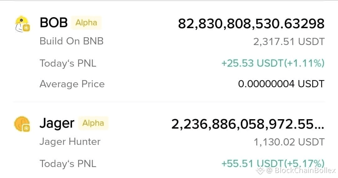 I am holding 82 billion $BOB and 2 Trillion $Jager coin One ...