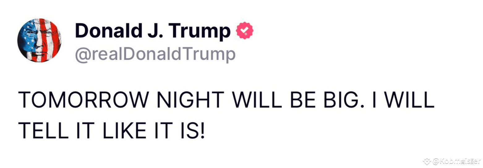 🚨JUST IN: Mr. President #TRUMP says: “Tomorrow night will | Kobmeister ...