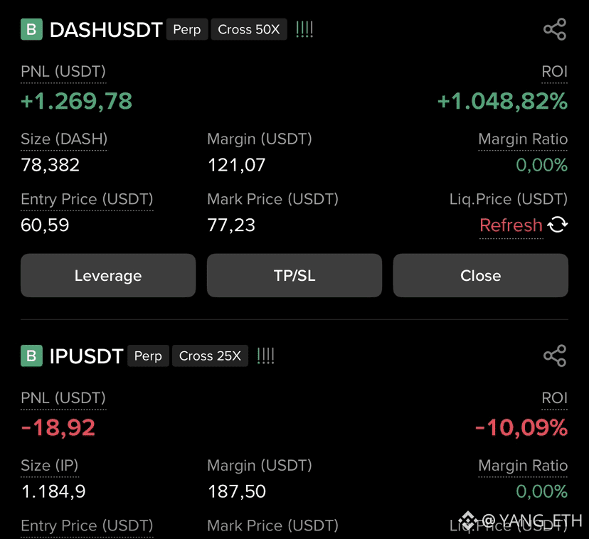 🔥 $DASH LONG — ABSOLUTAMENTE LOCO! 🔥 Alza +1048% en solo | YANG_ETH en ...
