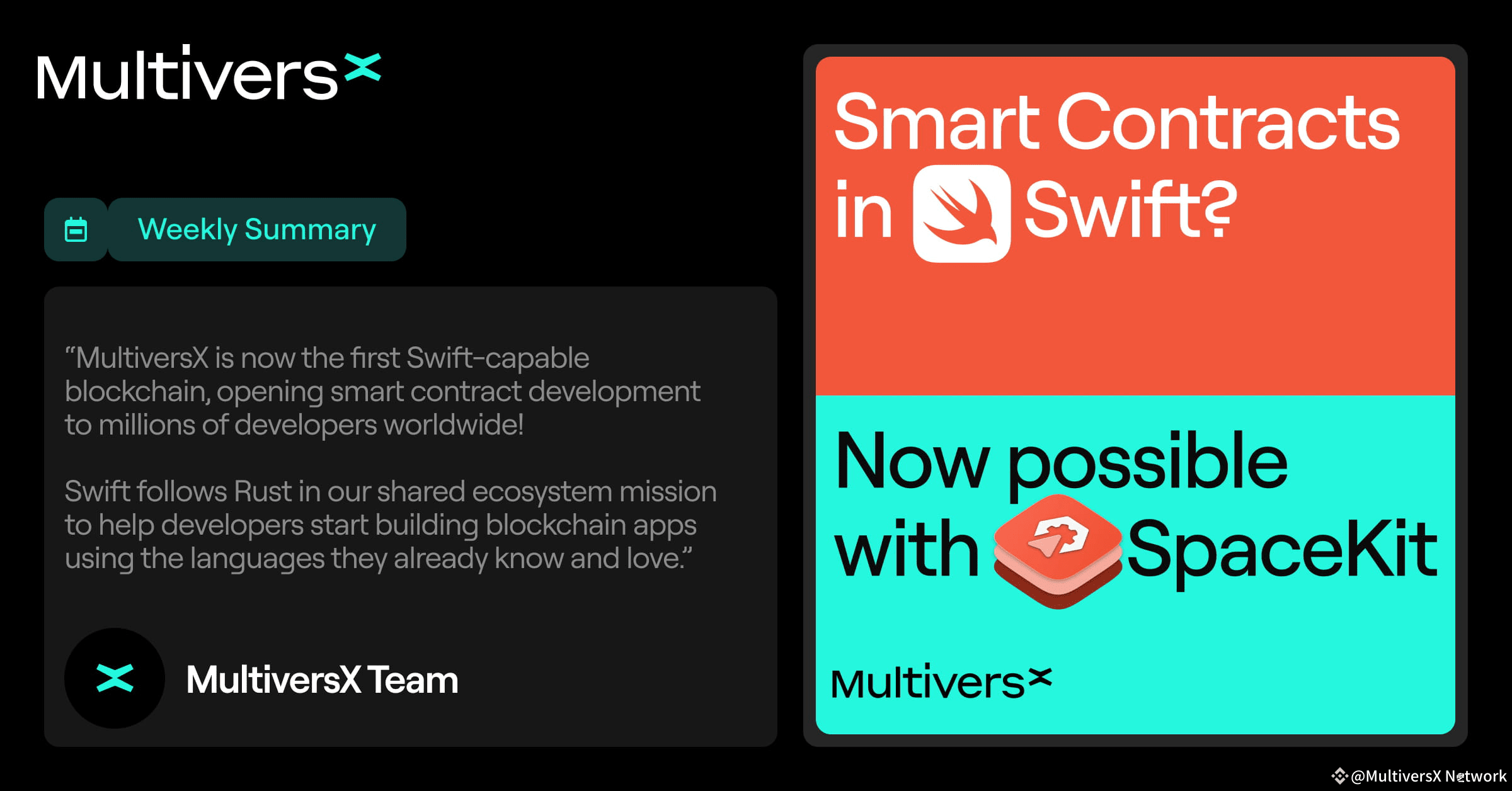 Last week in $EGLD 🌏 🪁 World first: Smart contracts in Sw | MultiversX Network on Binance Square