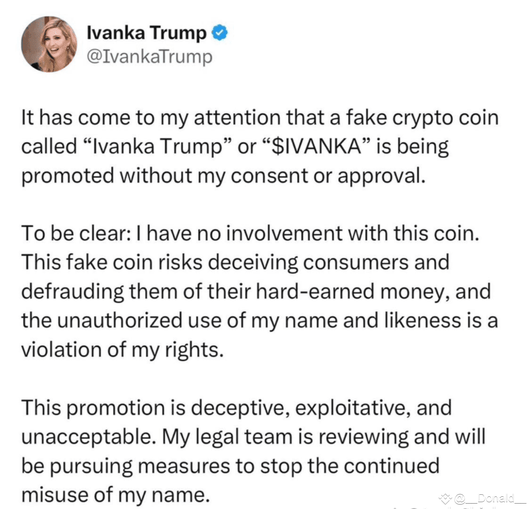 **📌 ALERT:** Ivanka Trump confirms the **$IVANKA token** is | Crypto ...