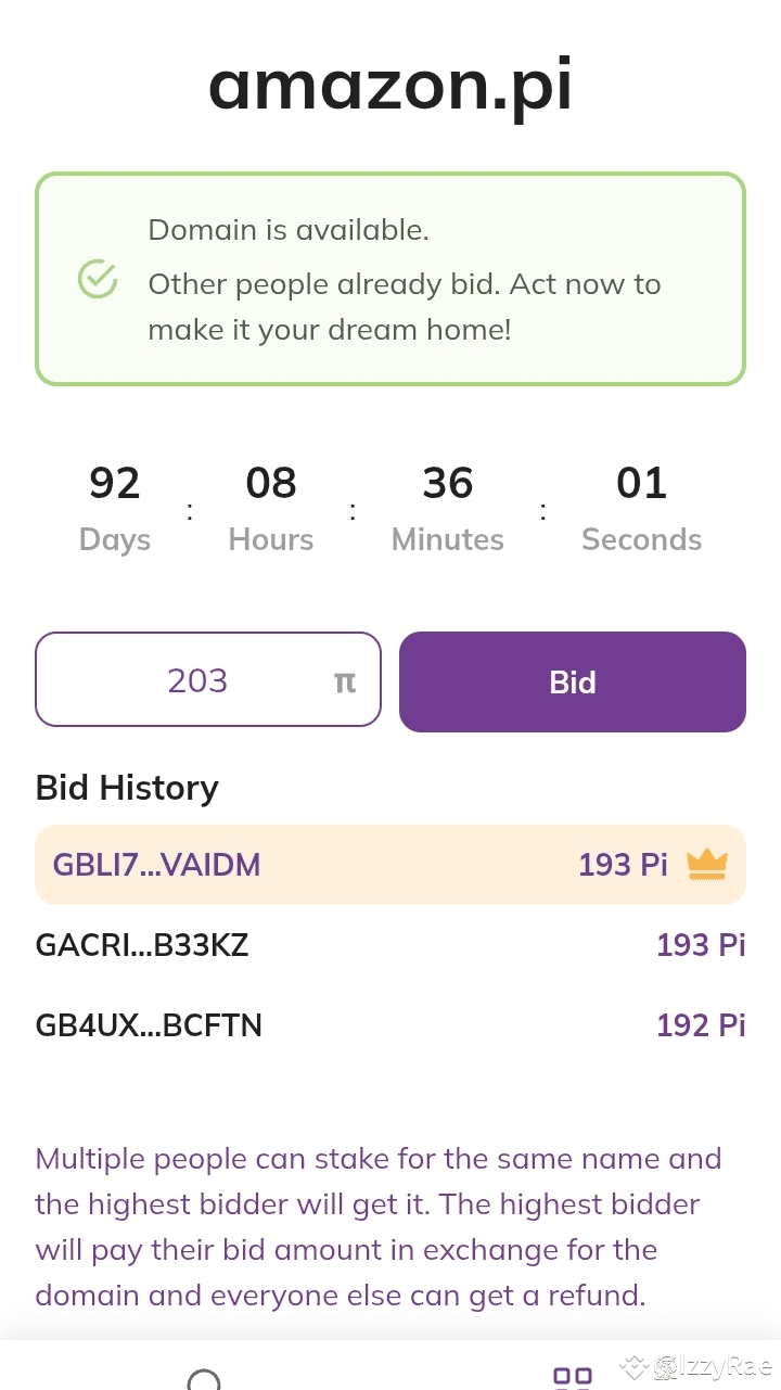 The big bid on amazon.pi has been cancelled, but samsung.pi | IzzyRae on Binance Square