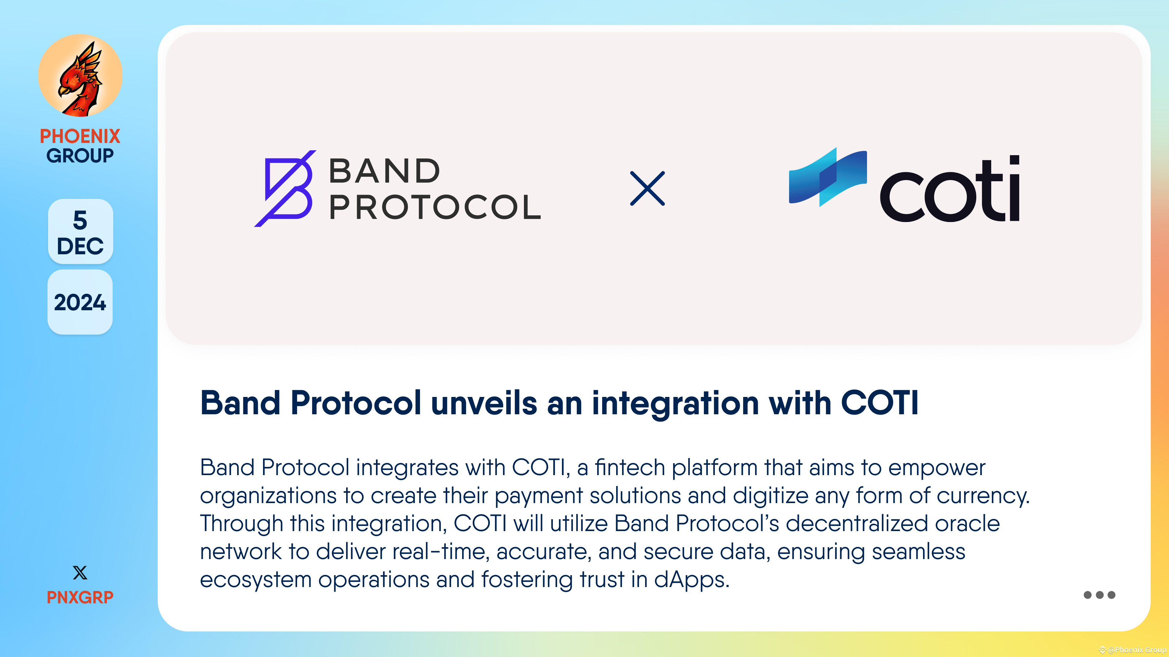 Band Protocol unveils an integration with COTI #BandProtoco | Phoenix ...