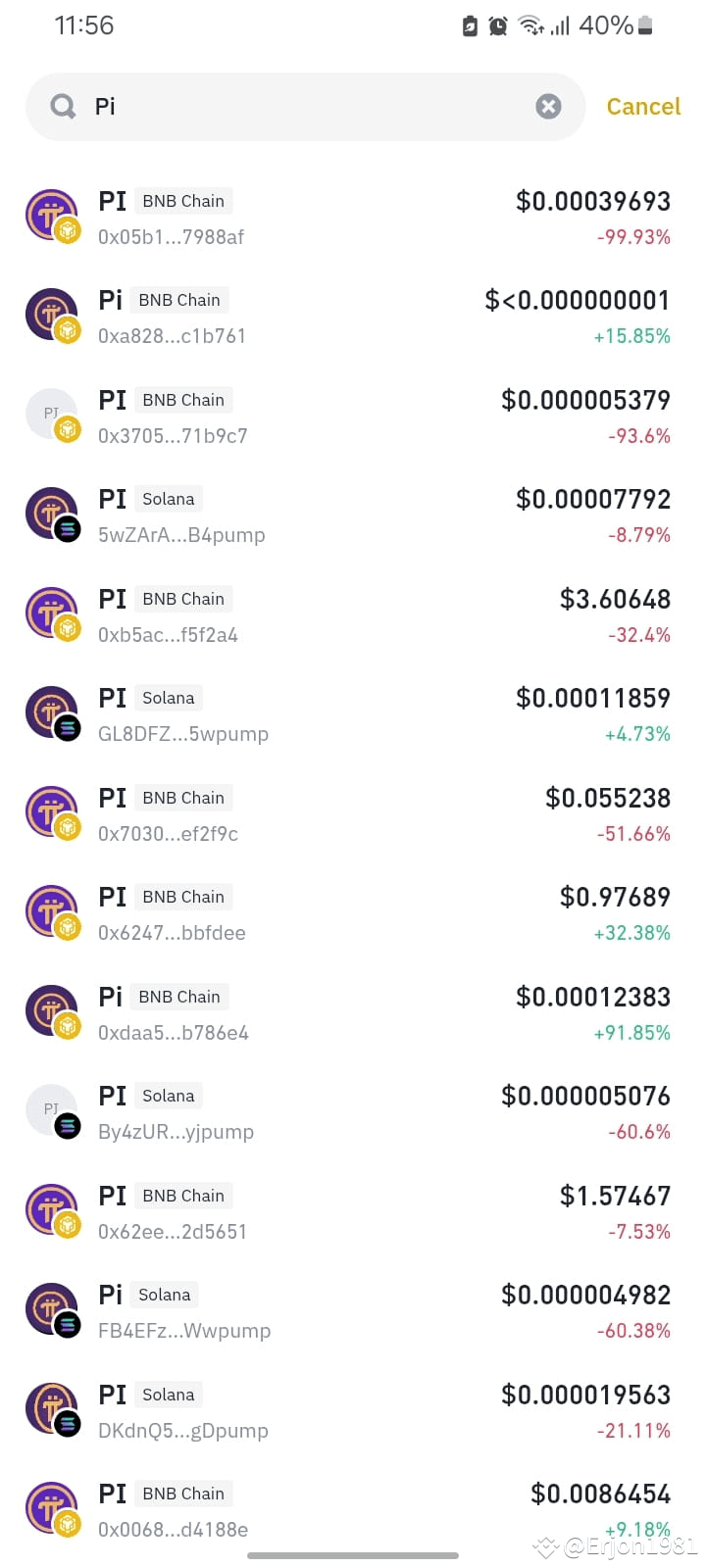 #Binance how is possible this fake Pi Listet here is 79 Pi c ...