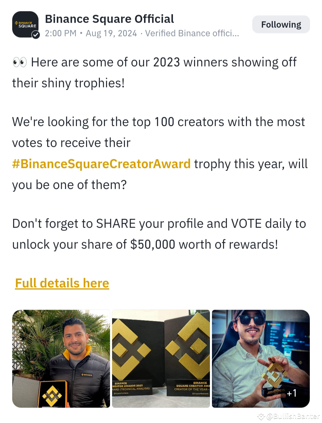 What You think Who will be next Winners of year 2024 for Be | BullishBanter on Binance Square