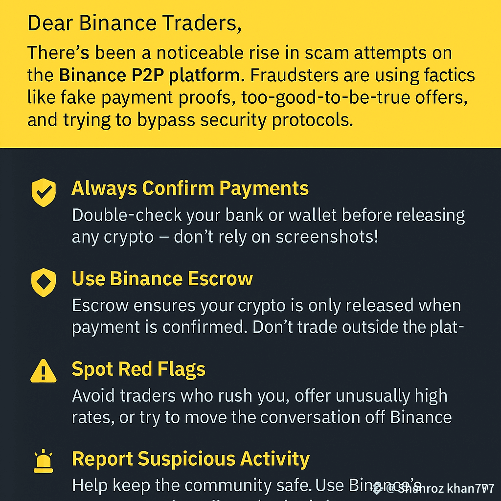 🚨 Binance P2P Scam Alert – Stay Safe! 🚨 Dear Binance Trad | Shehroz ...