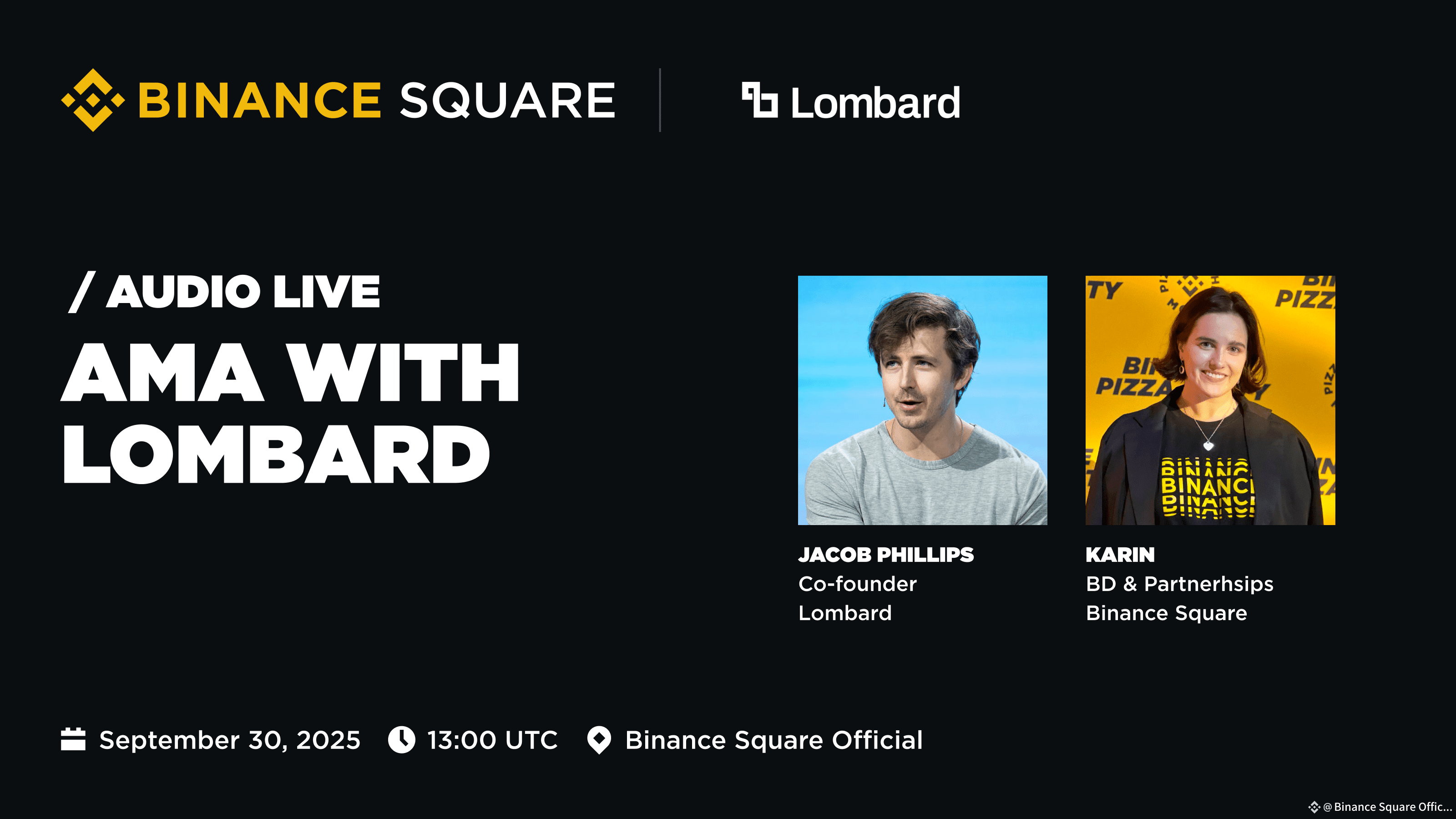 Join us for an AMA with the co-founder of @Lombard Protocol | Binance Square Official on Binance ...