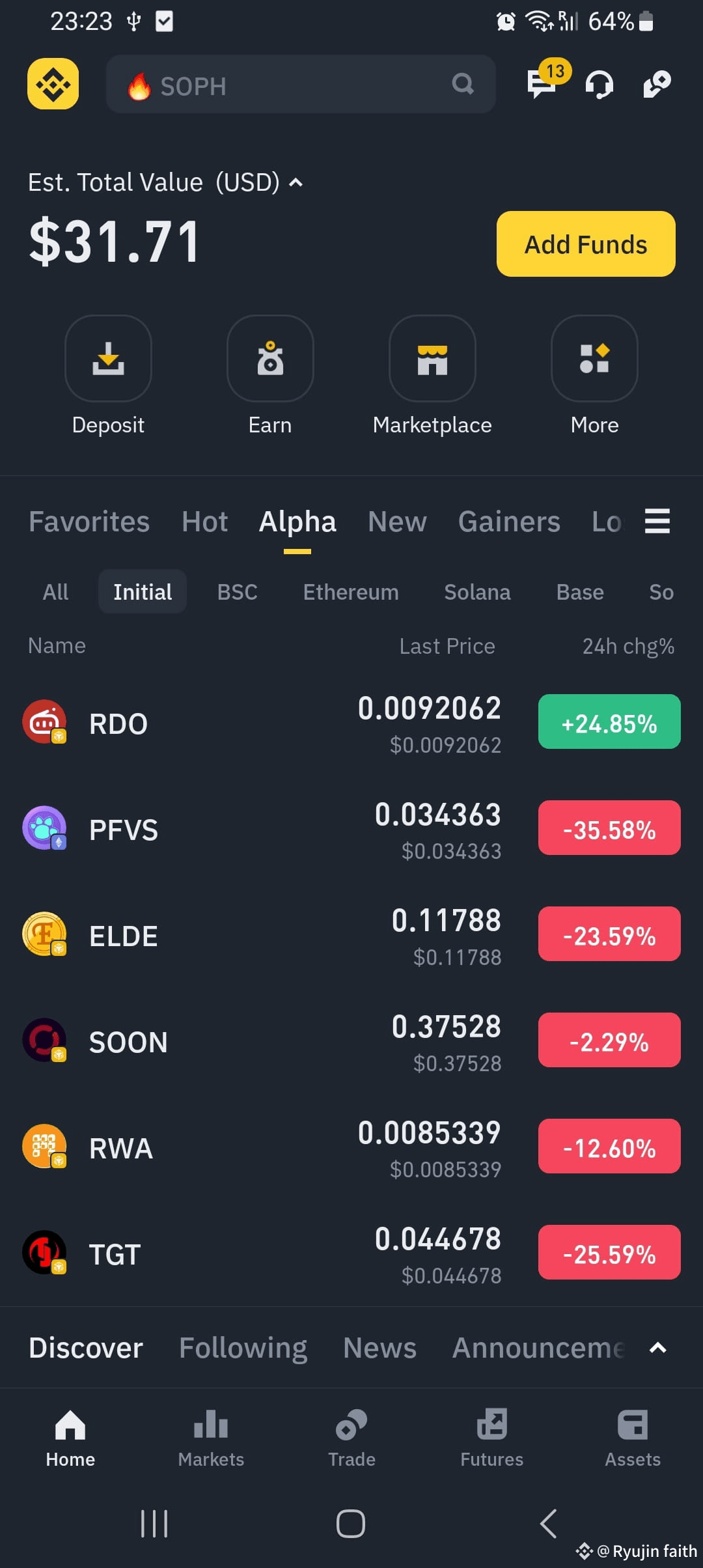 you can go to alpha token section and you can start trading. | Ryujin ...