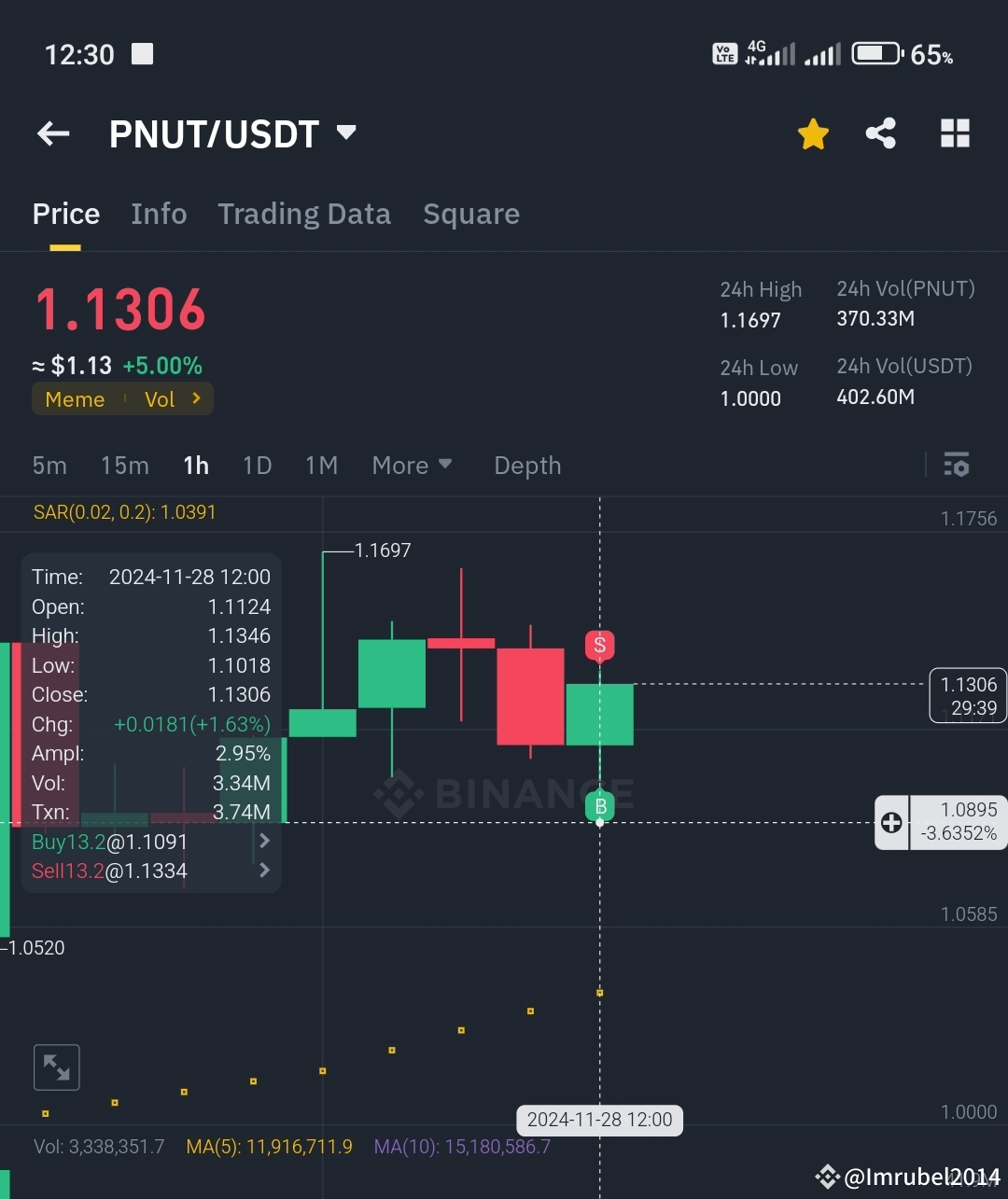 $PNUT This token is new i thing this is not right time to bu | Imrubel2014 on Binance Square