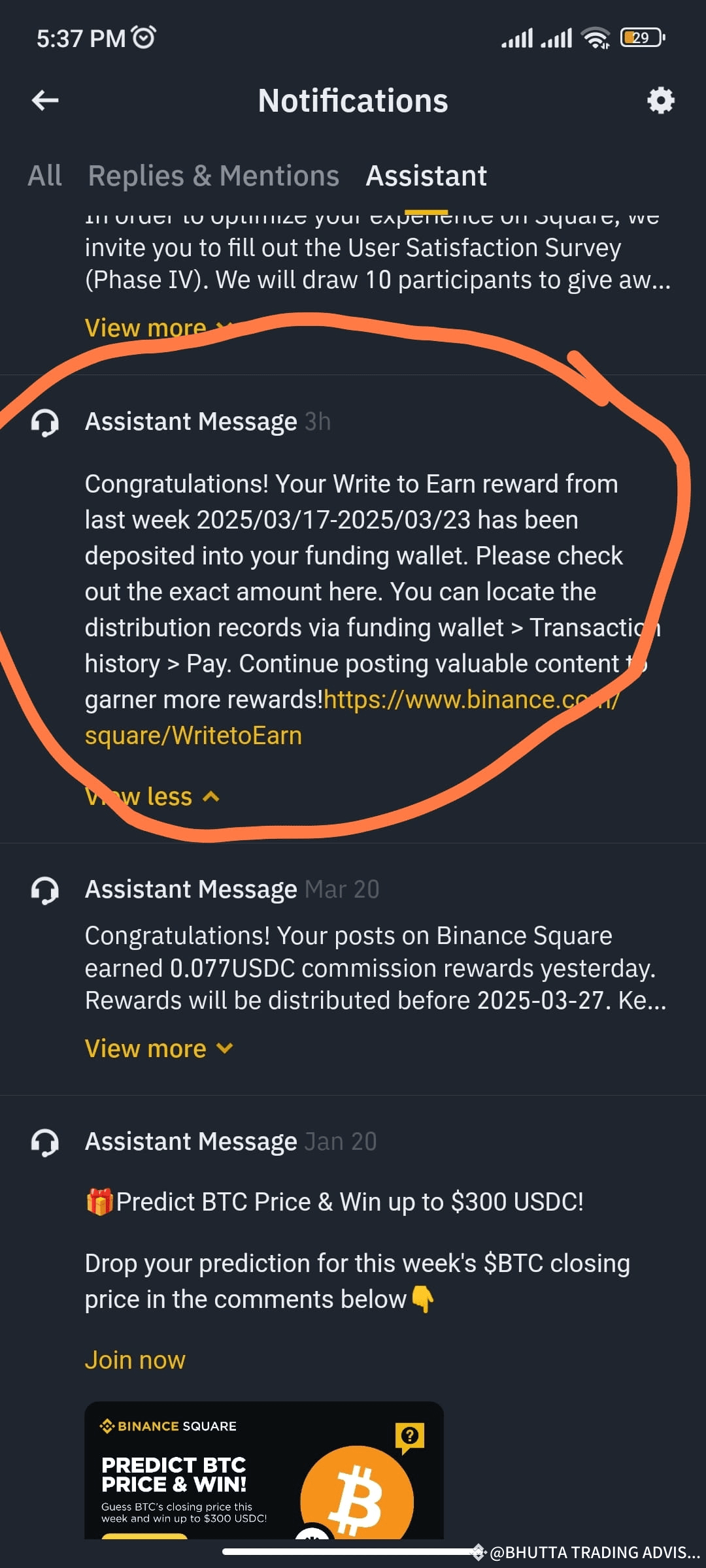 #BINANCE I am once again very thankful to you for giving me | BHUTTA TRADING ADVISOR on Binance ...