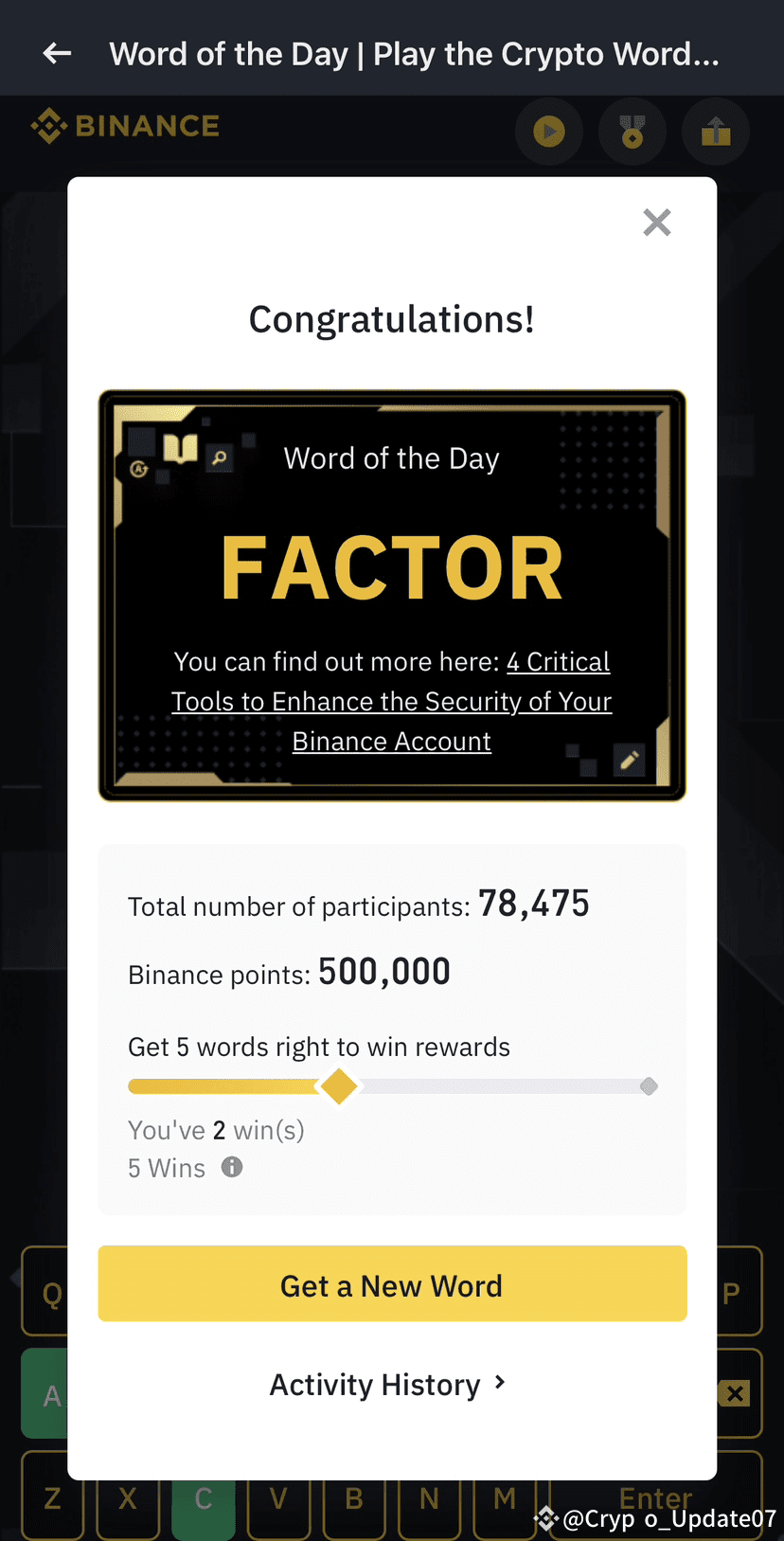 Binance Word of the day 15 April: Wodl Answer today: #Bina | Crypto_Update07 on Binance Square
