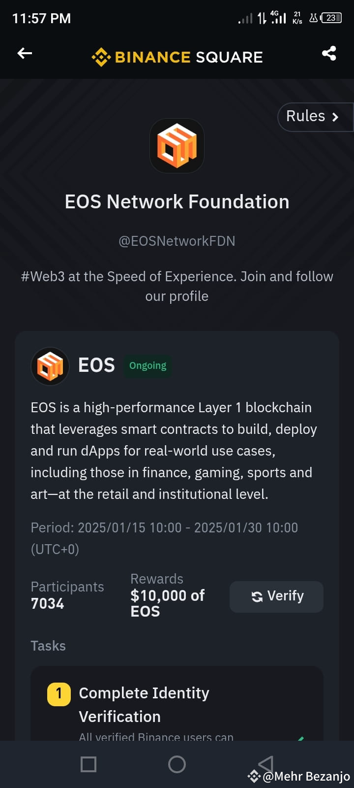 #EOSProject Join this EOS project and complete the tasks to | Mehr ...