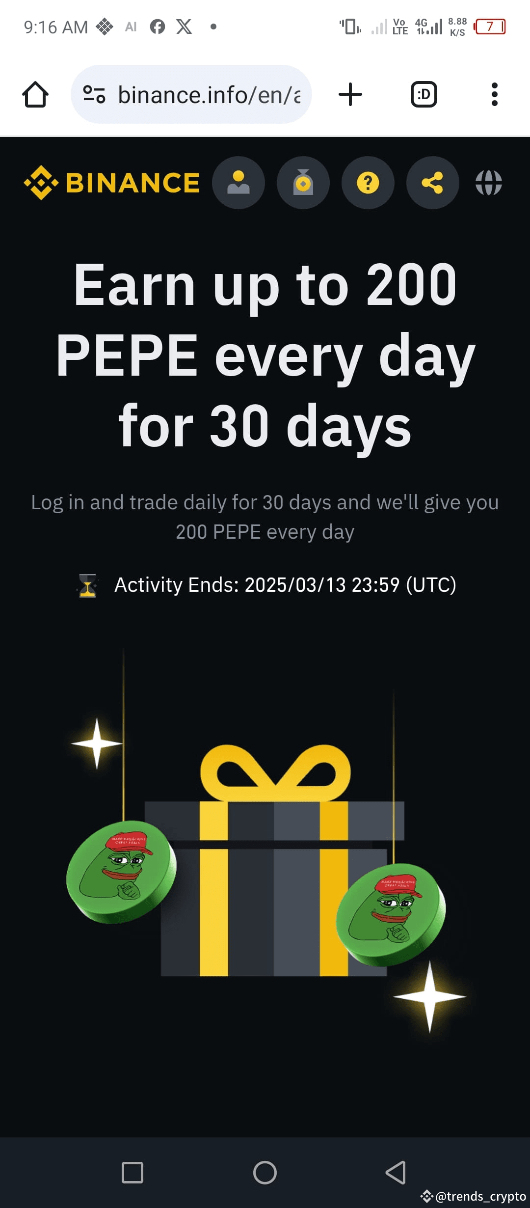 CLAIM 100 PEPE by sign in only. You can claim 100 PEPE for | trends ...