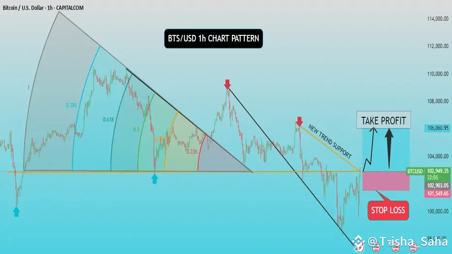 BTC/USD 1h CHART PATTERN | Trisha_Saha on Binance Square