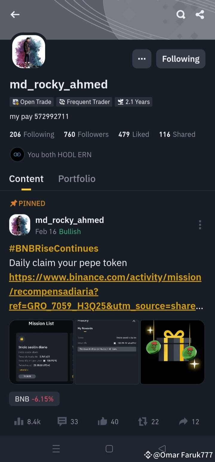 Hello everyone👋👋 I would be grateful if you follow him 🥰 | Omar Faruk777 on Binance Square