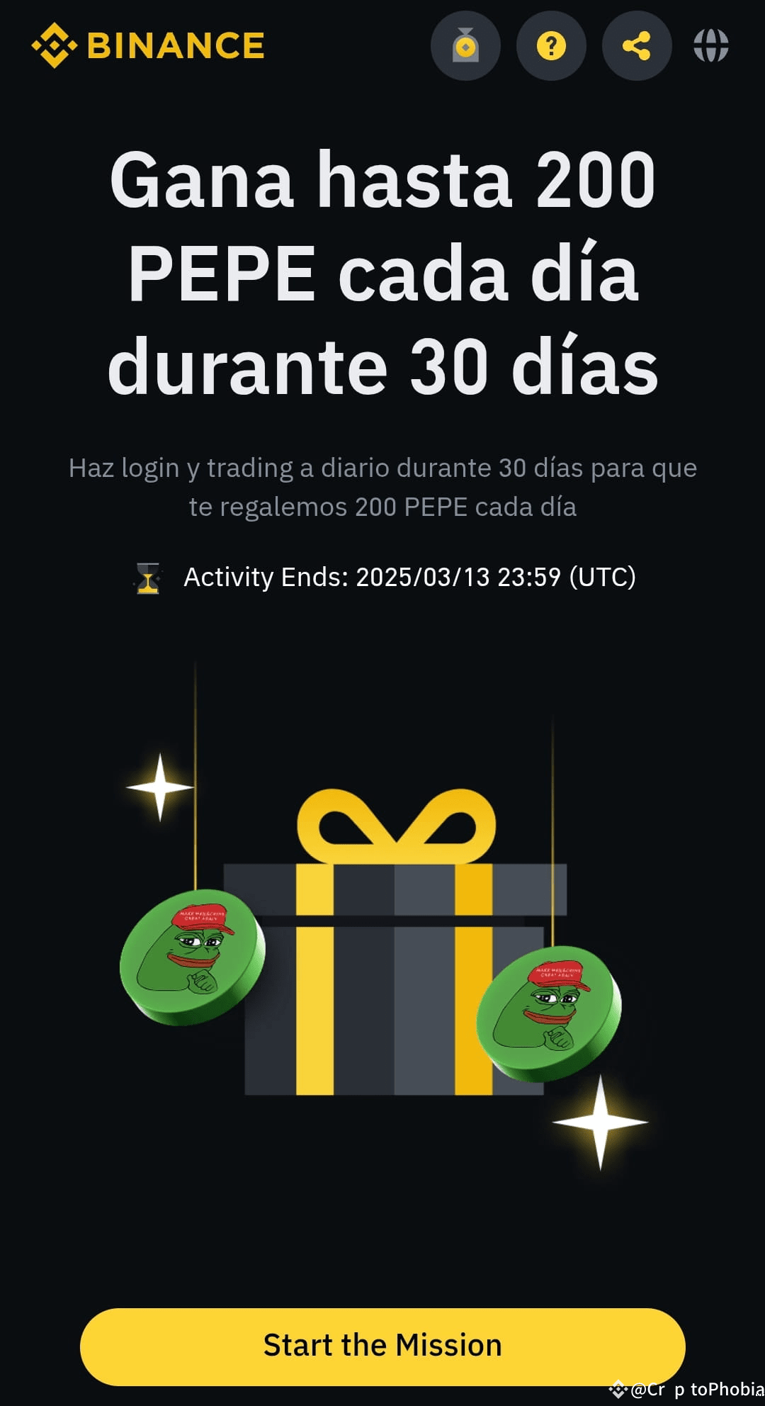 New Missions of Binance Pepe Campaign arrived ! Do not miss ...