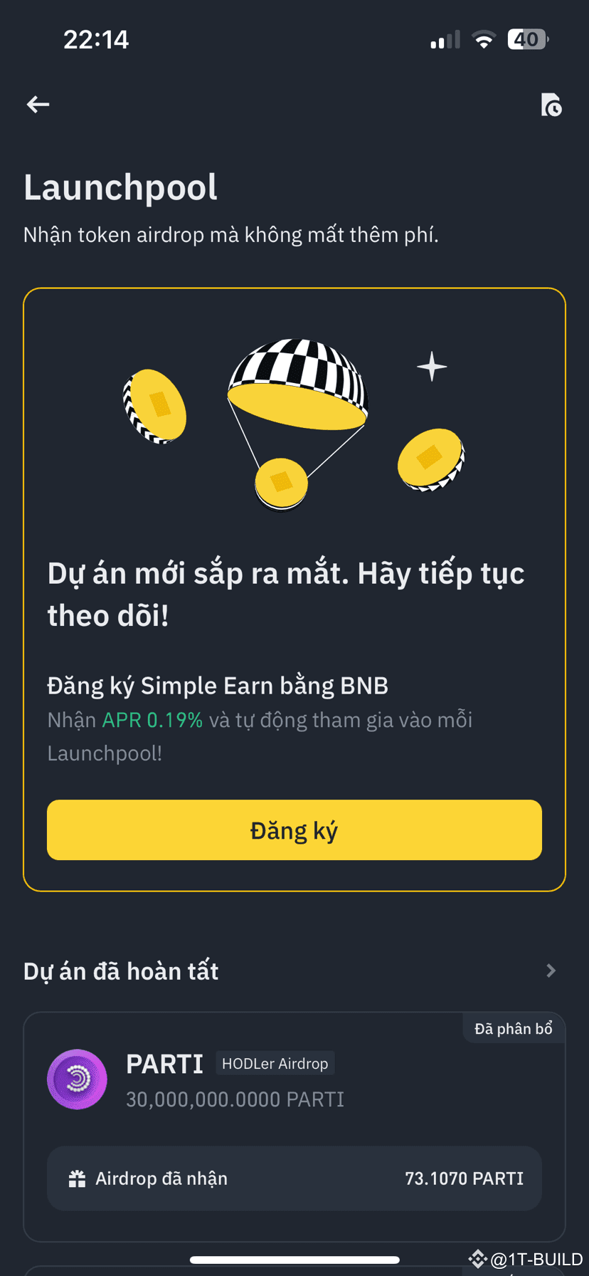 $BNB is a new launchpool coming soon, right guys? Can I as | 1T-BUILD ...