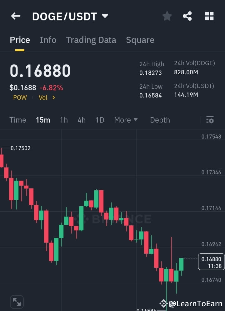 🐶 DOGE Dips Below $0.17 – Can It Recover? DOGE/USDT is tra | LearnToEarn on Binance Square